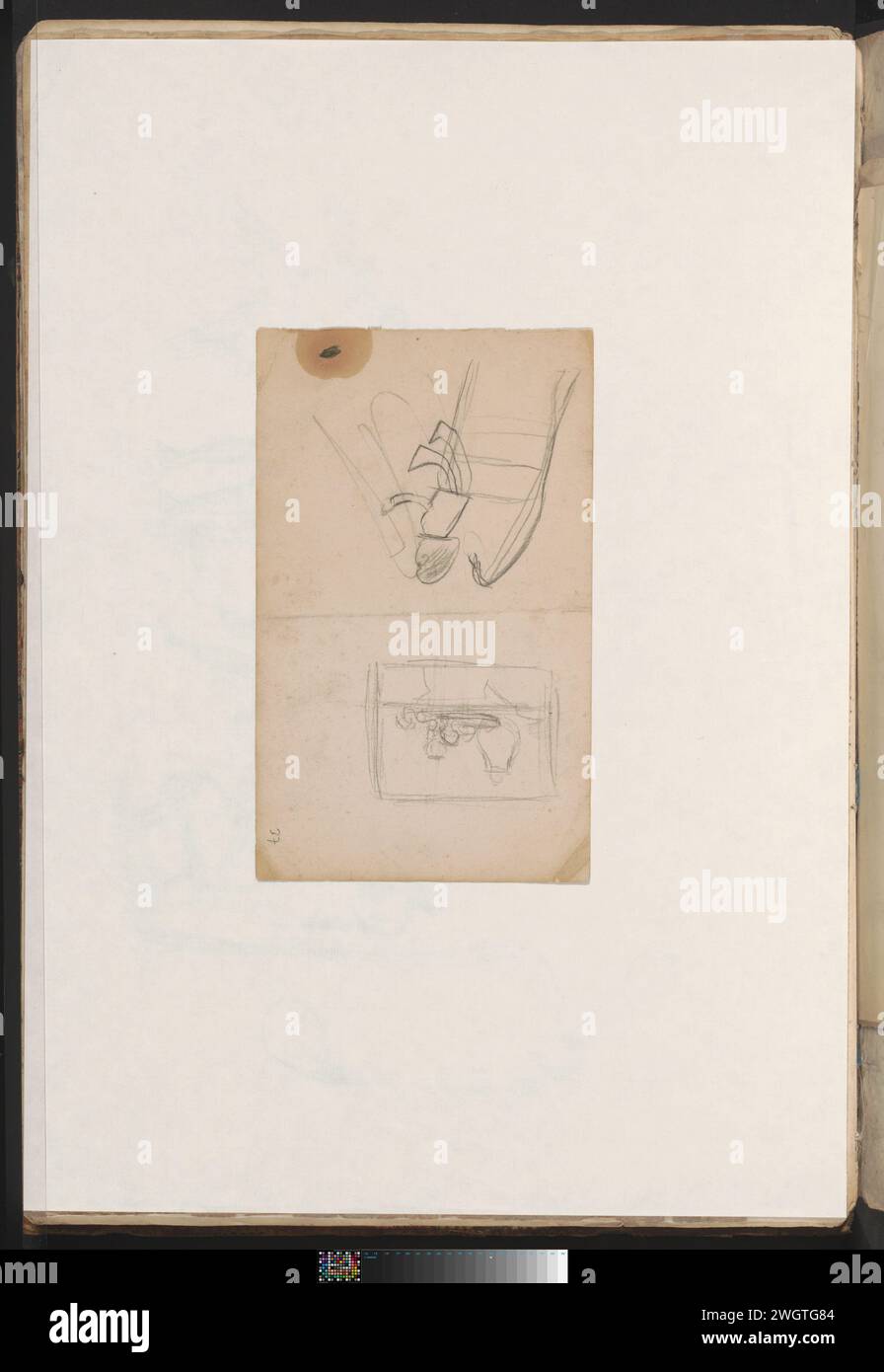 Still life on a table, a ladder and a figure, 1837 - 1881 Leaf 37 Verso ...