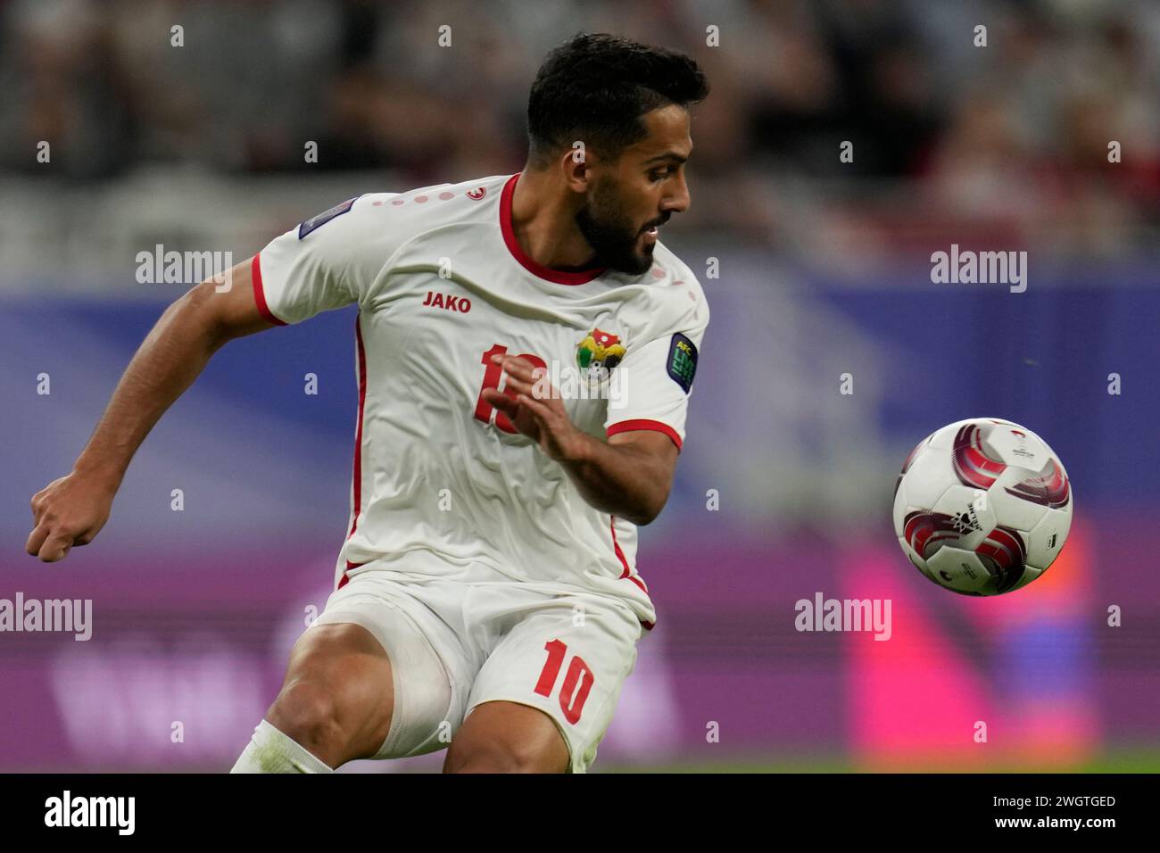 Jordan's Mousa Altamari is in action moments before scoring his side's ...
