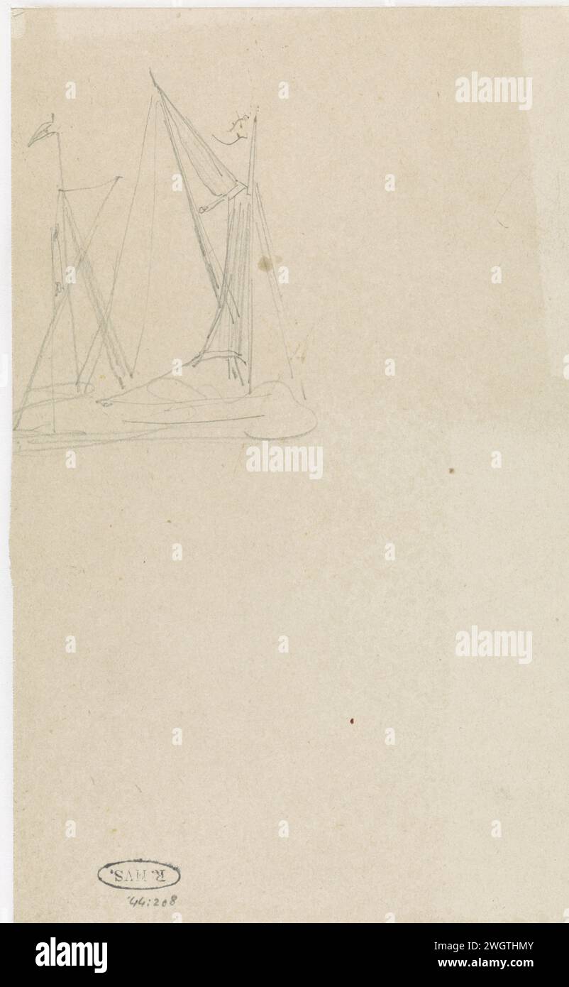 Sketch of two ships, Antoon Derkinderen, 1869 - 1925 drawing paper ...