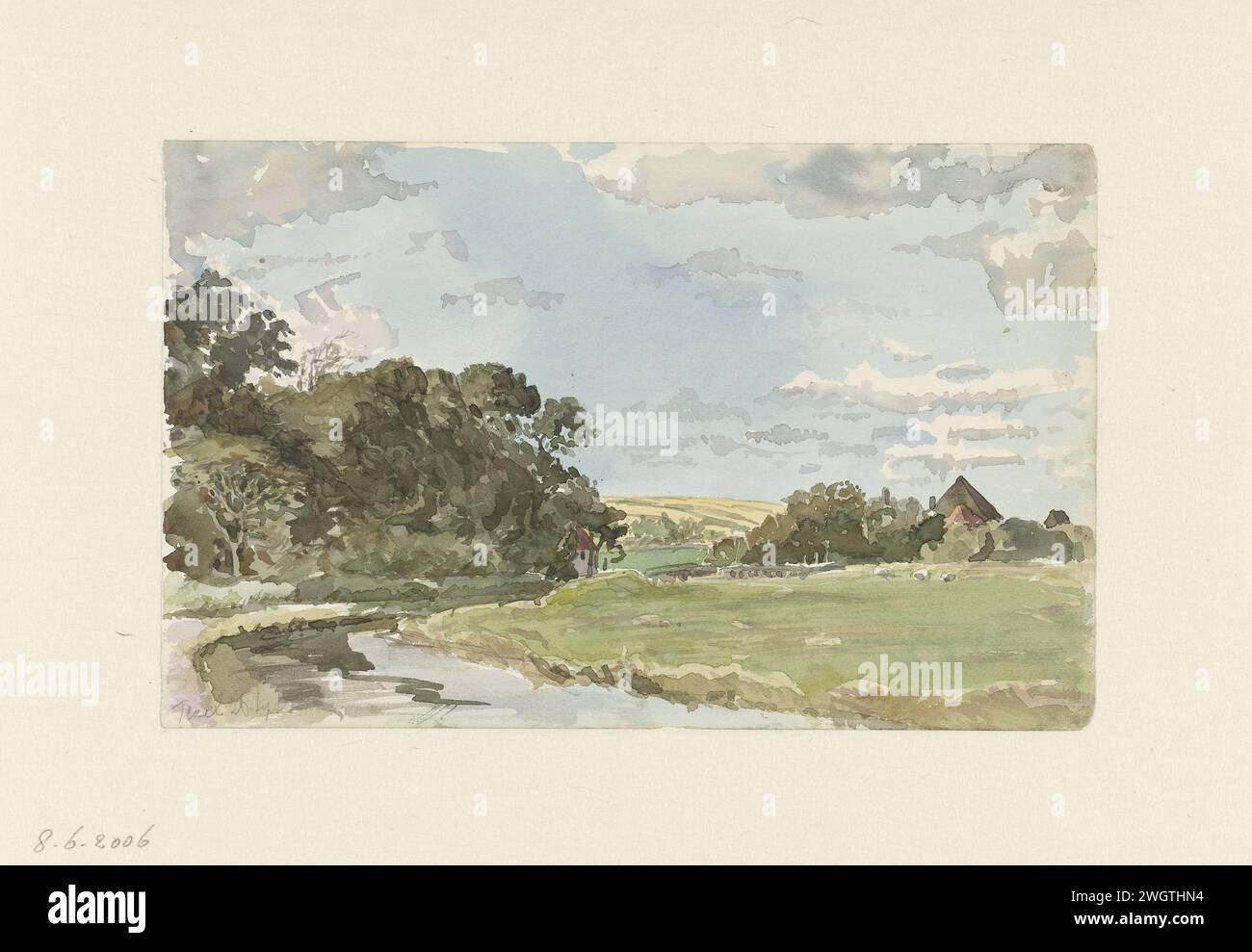 Landscape on Texel, Jan Hoynck van Papendrecht, 1879 drawing paper ...