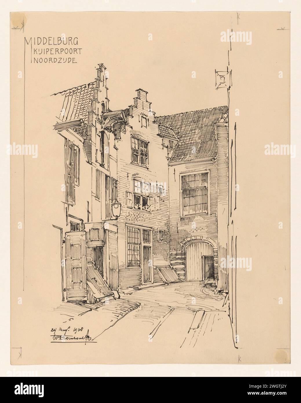 De Kuiperspoort, Noordzijde, in Middelburg, Willem Kromhout, 1938 ...