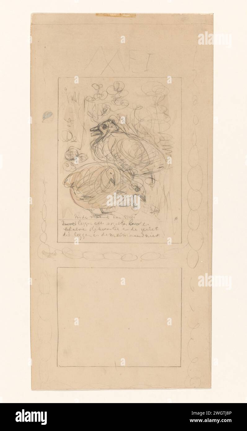 Sketch for an unused design for the magazine May in the Calendar 1907 ...