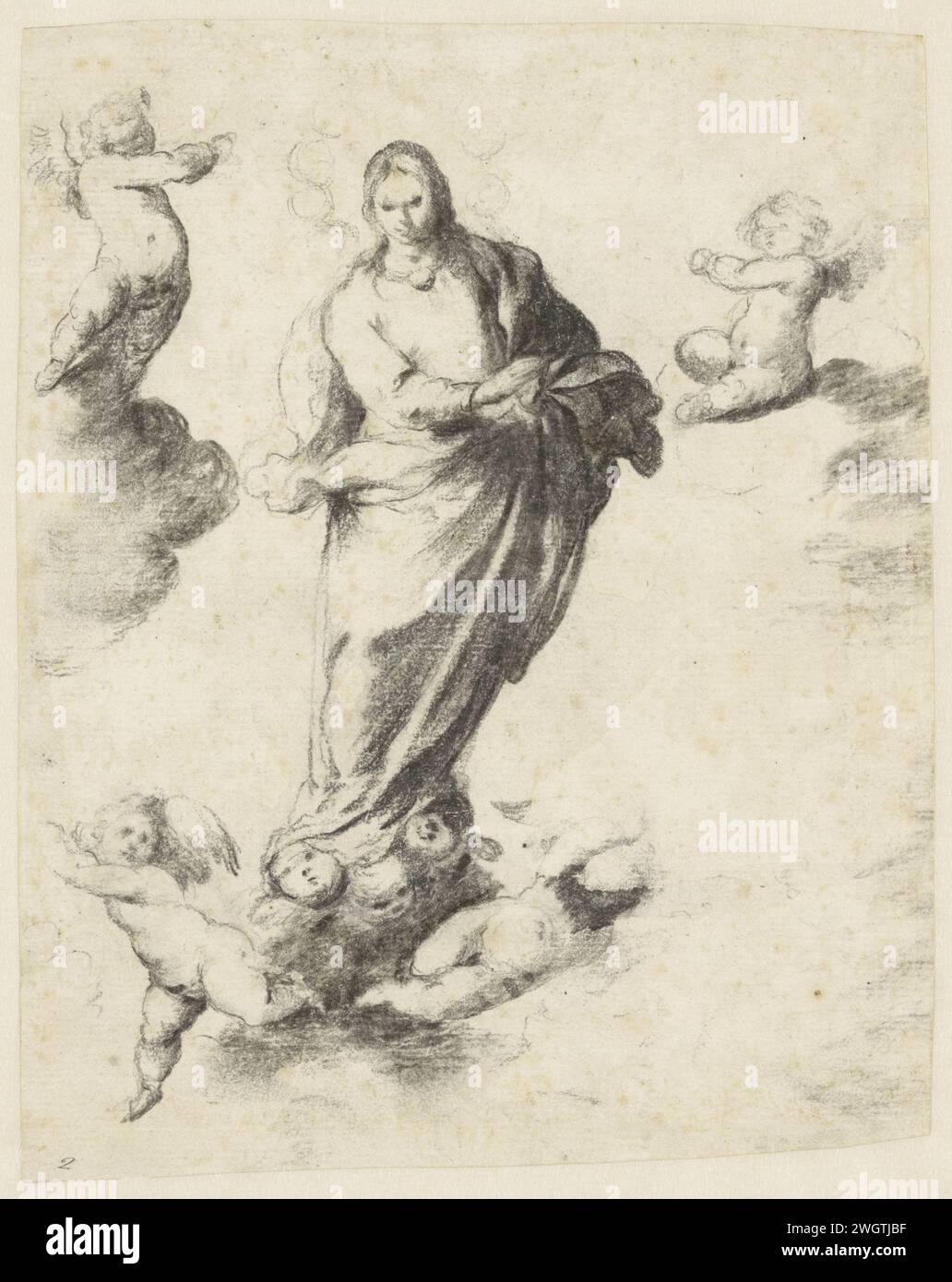 Maria fed by angels to heaven, Bartolomé Esteban Murillo (attributed to ...