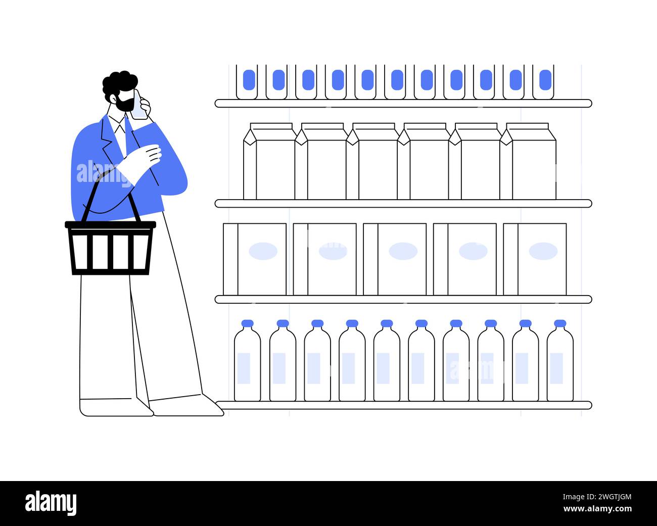 Modern supermarket isolated cartoon vector illustrations Stock Vector ...