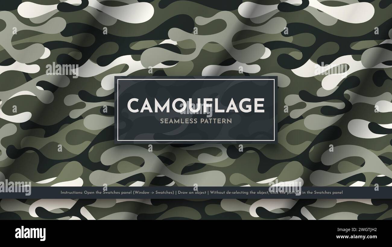 Set 5 Seamless Camouflage Patterns. War Illustration. Traditional ...