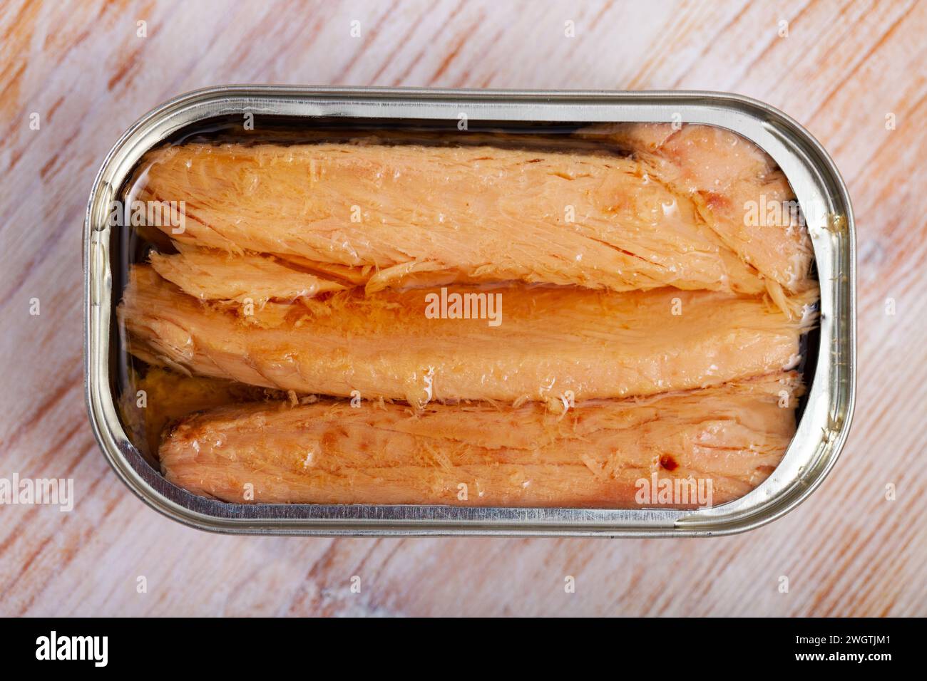 Preserved natural fillet of frigate tuna Stock Photo - Alamy