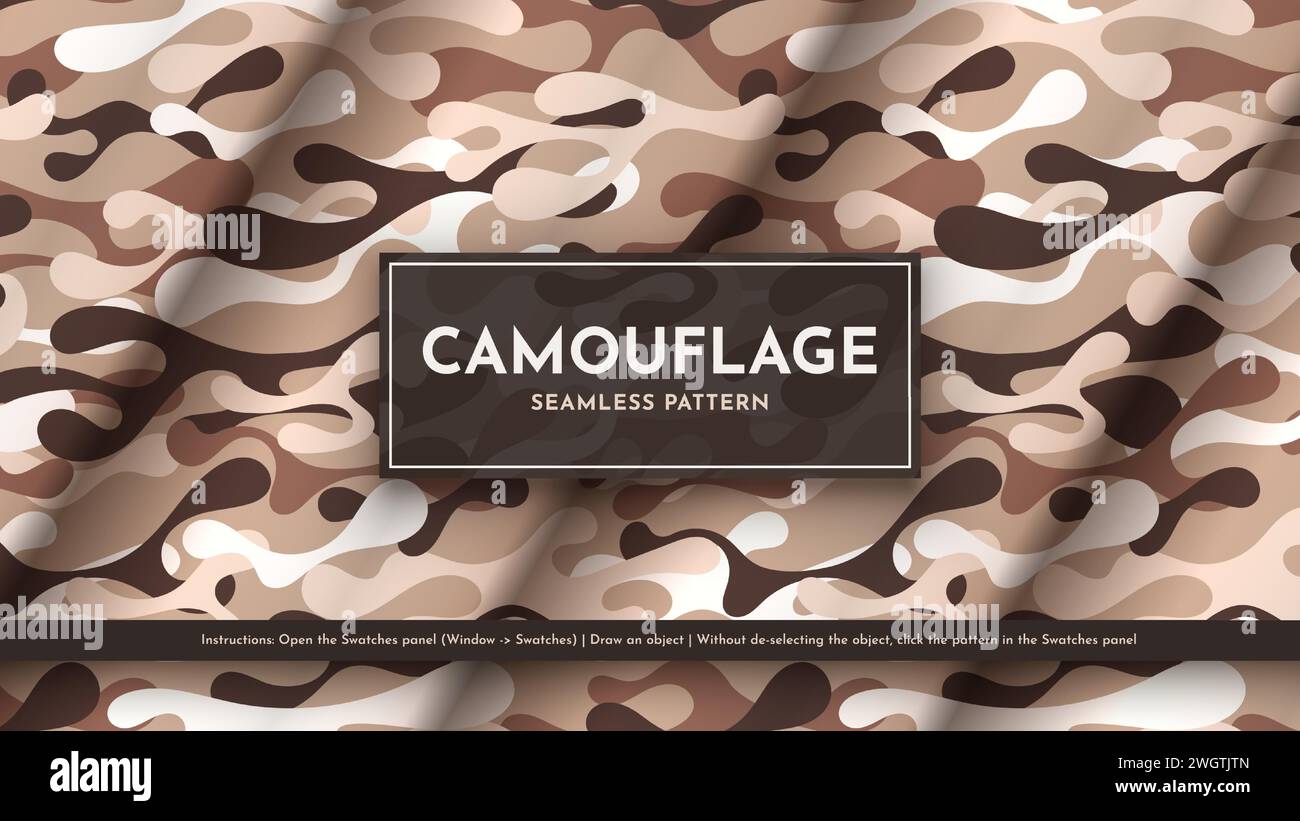 Set 5 Seamless Camouflage Patterns. War Illustration. Traditional ...