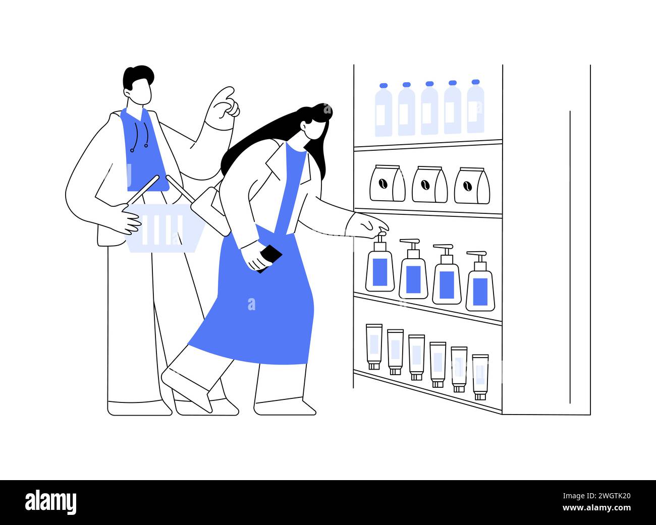 Buying essentials isolated cartoon vector illustrations Stock Vector ...