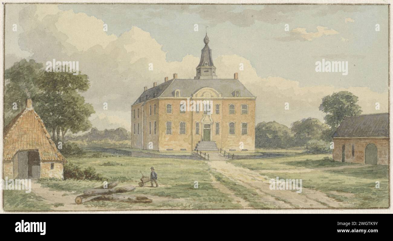 The Nettelhorst house, near Lochem, Christianus Hendricus Hein, 1825 - 1879 drawing paper ...