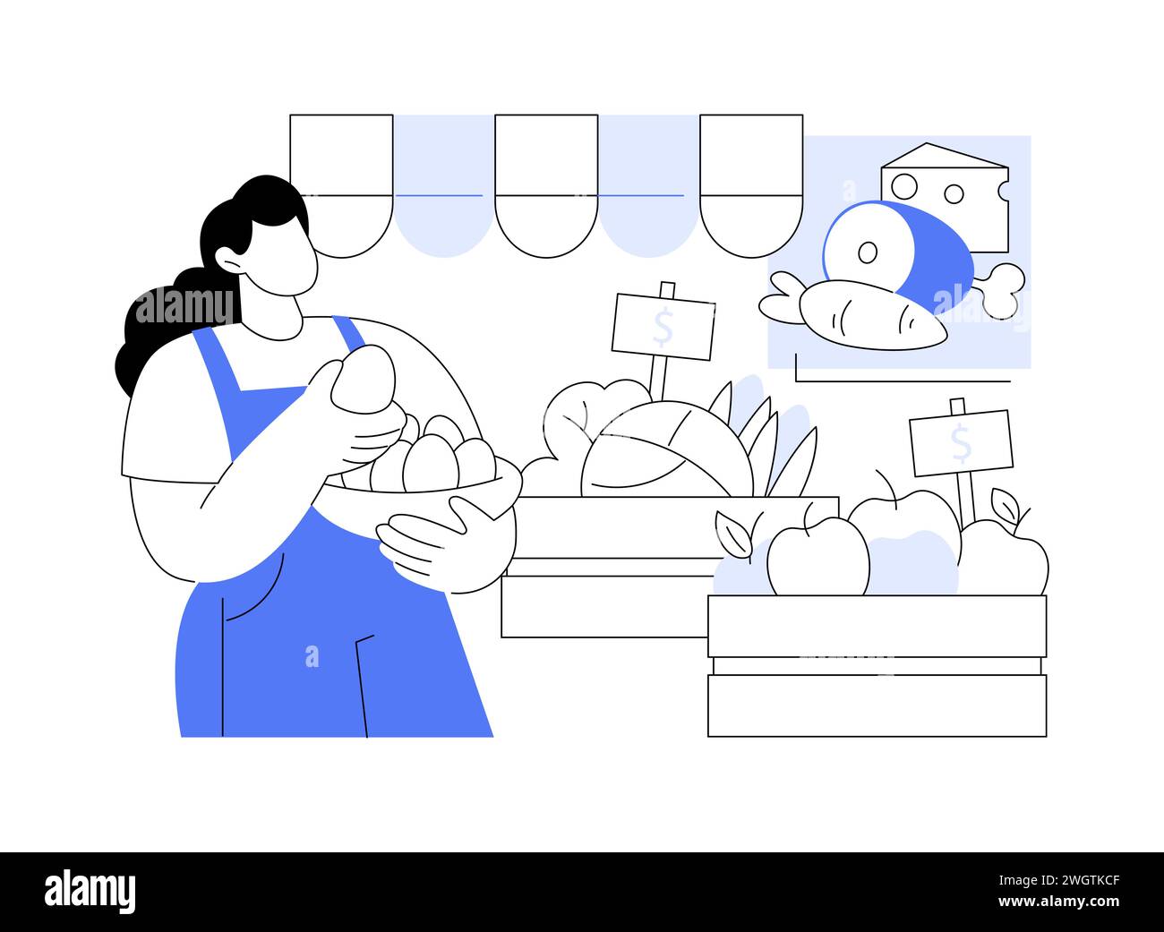 Eco market isolated cartoon vector illustrations Stock Vector Image ...