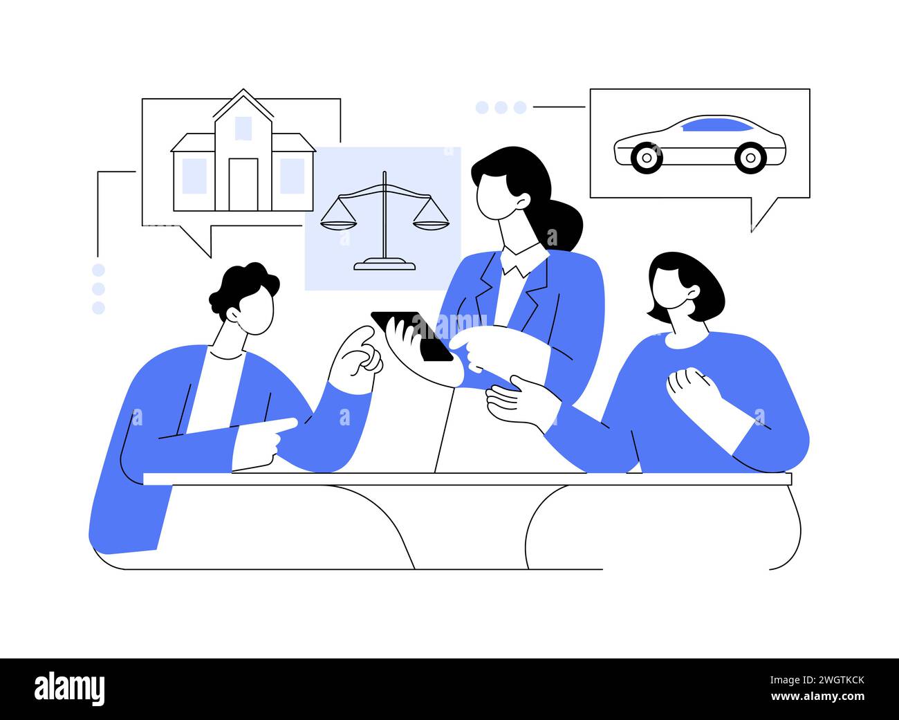 Division of assets isolated cartoon vector illustrations Stock Vector ...