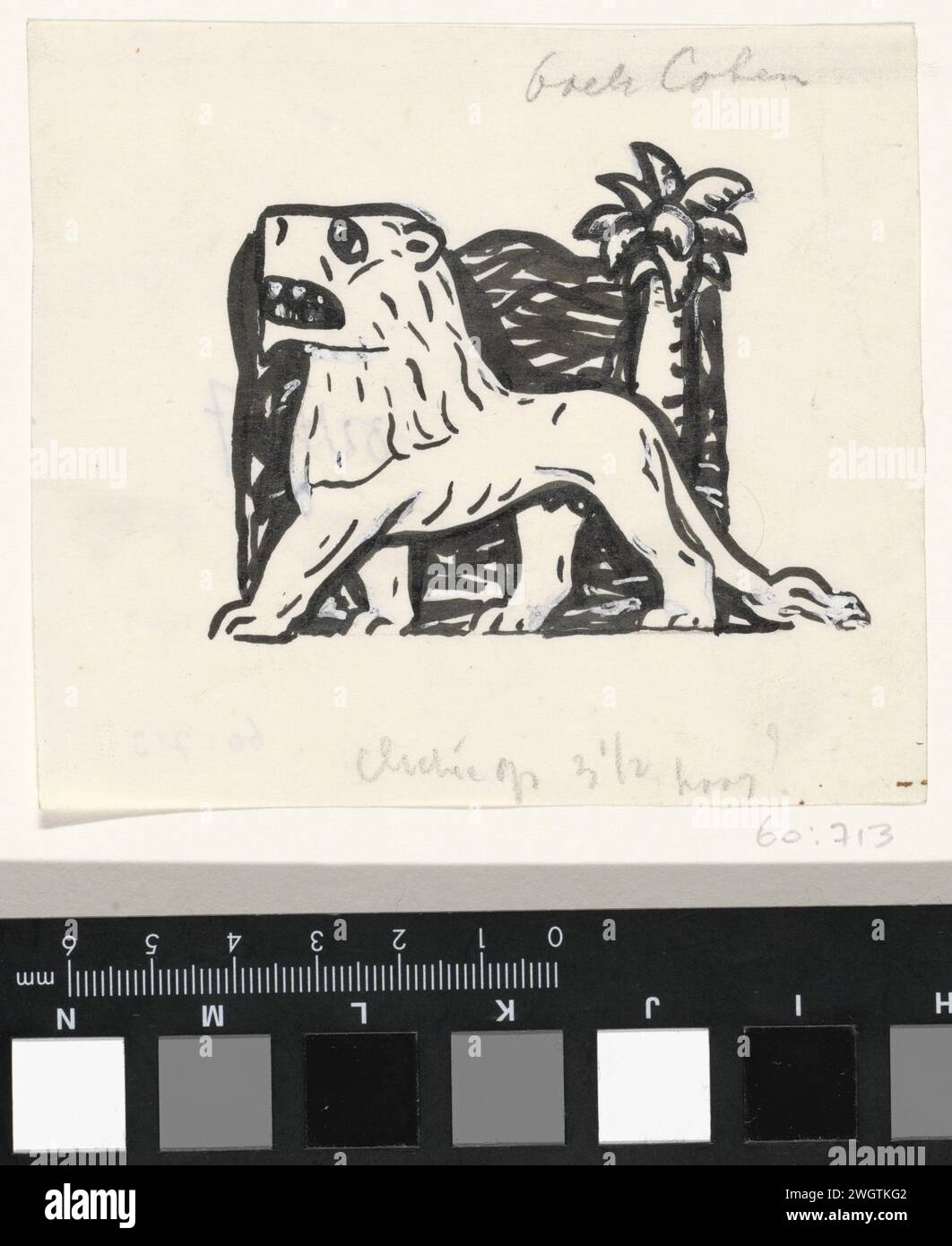 Lion stands for a palm tree, Leo Gestel, 1934 - 1936 drawing paper ...
