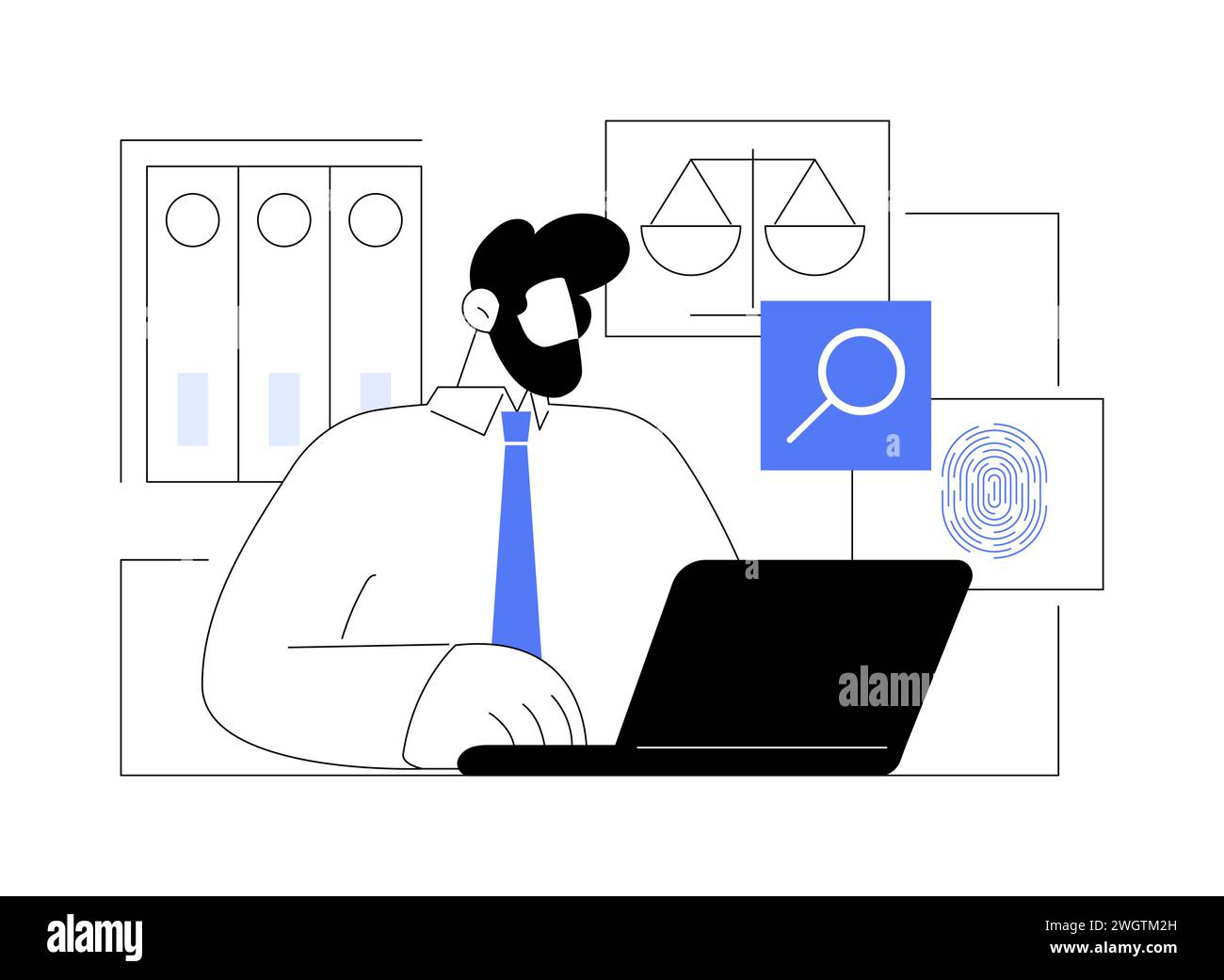 Study criminal case isolated cartoon vector illustrations Stock Vector ...