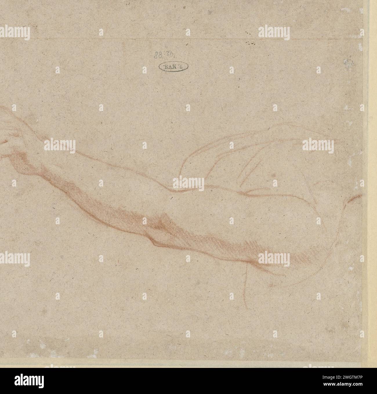 Study of an arm, anonymous, 1600 - 1699 drawing paper. chalk postures ...