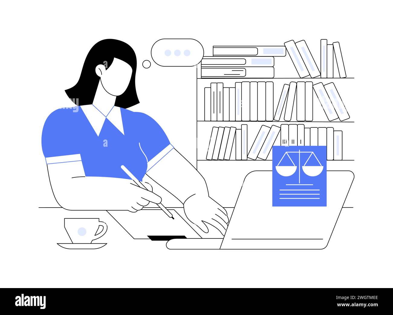 Prepare legal documents isolated cartoon vector illustrations Stock ...