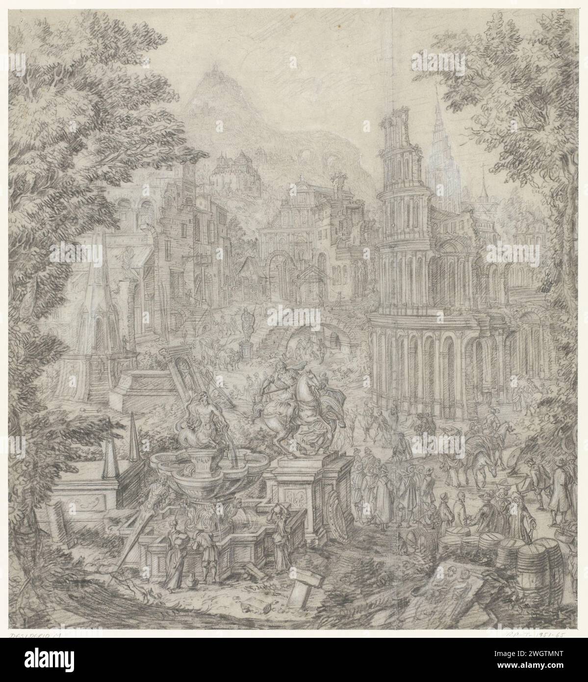 Fantastic landscape with buildings, Monsú Desiderio (Follower of), 1600 ...