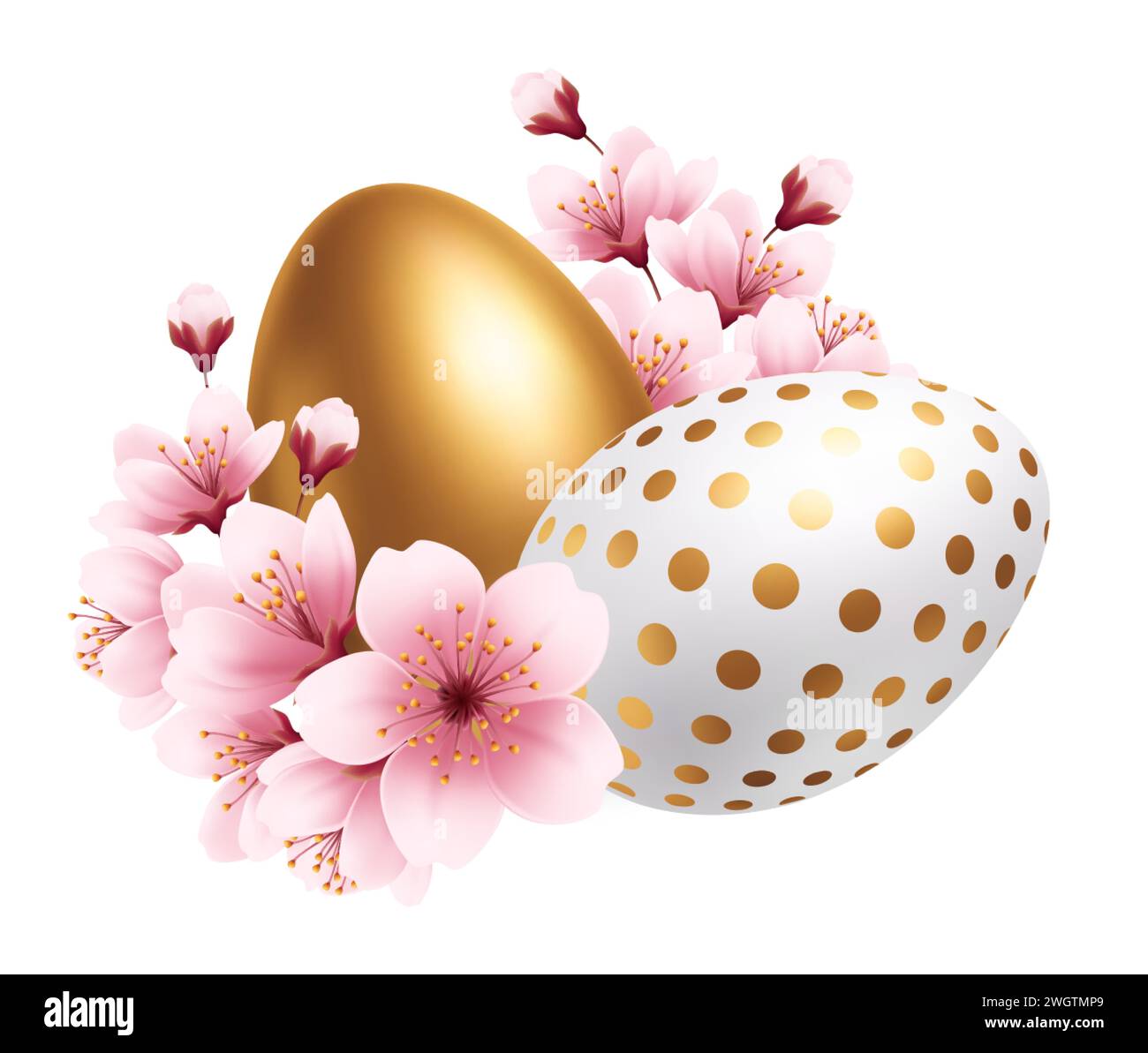 Easter Egg Cherry Blossom Flower Stock Vector Image & Art - Alamy