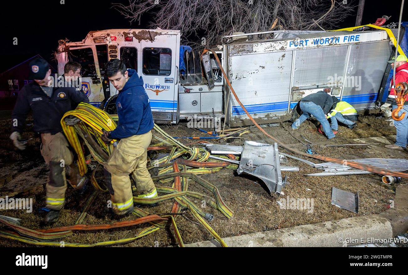 In this image provided by the Fort Worth, Texas, Fire Department ...