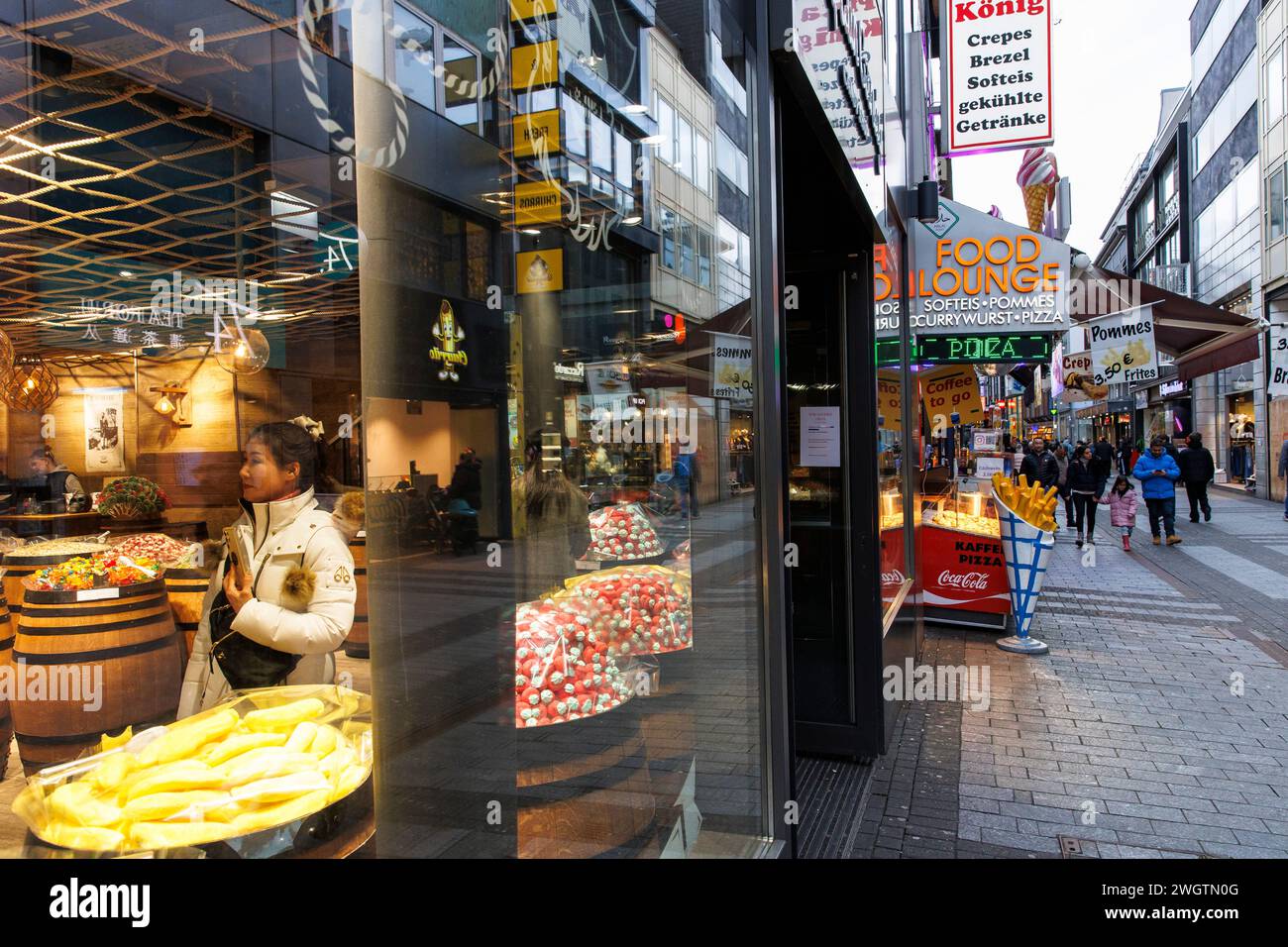 candy store and snack bar on shopping street Hohe Strasse, Cologne ...