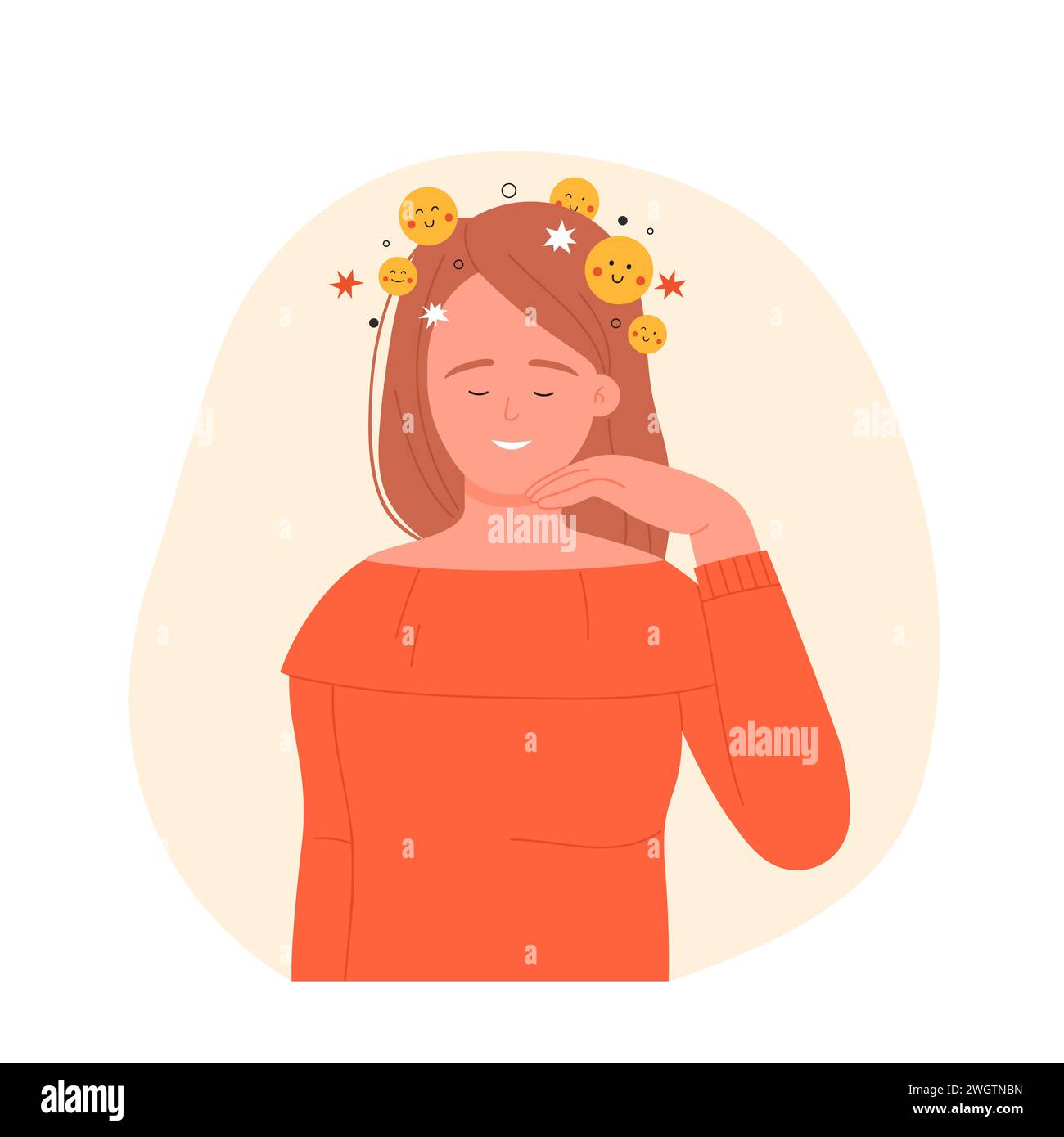 Cheerful girl with positive thinking. Optimistic personality, positive ...