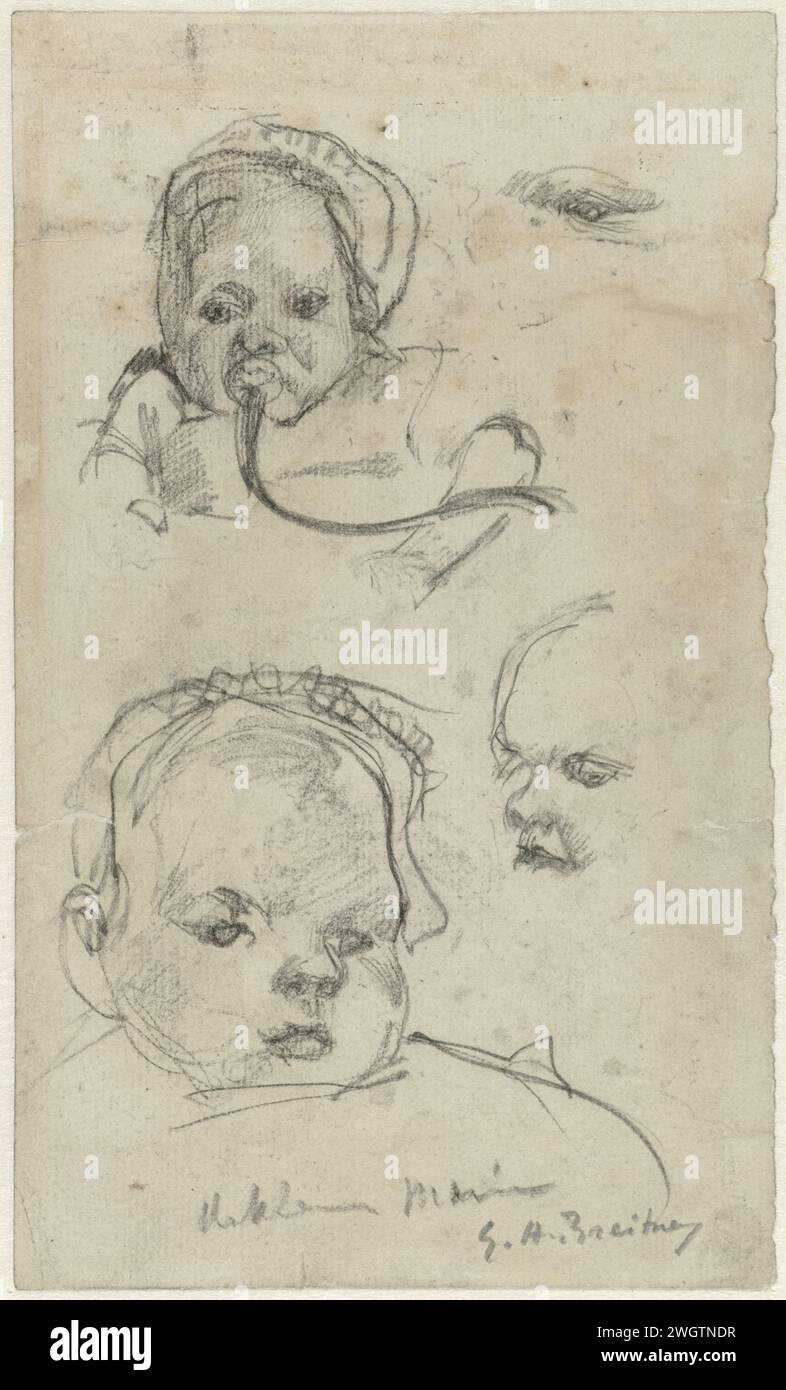 Studies of a baby, George Hendrik Breitner, 1867 - 1923 drawing paper ...