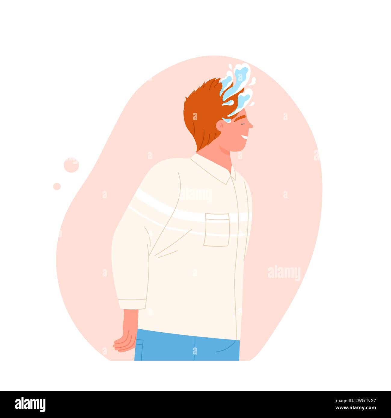 Boy with positive thoughts. Positive mind, good mental health cartoon ...