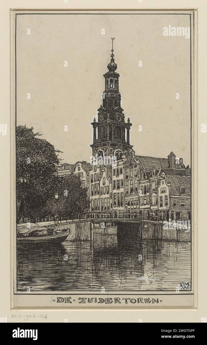 The Zuidertoren in Amsterdam, Willem Wenckebach, 1870 - 1926 drawing ...