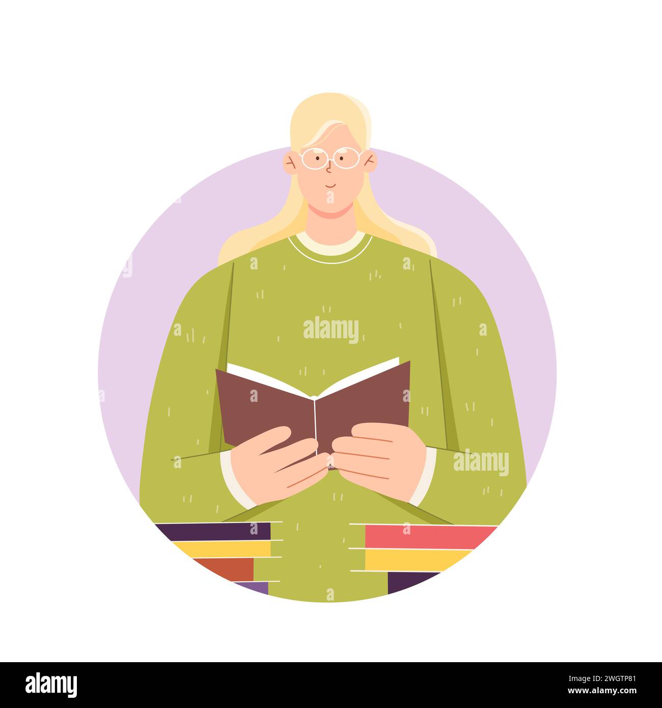 Teacher reading a book. Teaching people knowledge, school education ...