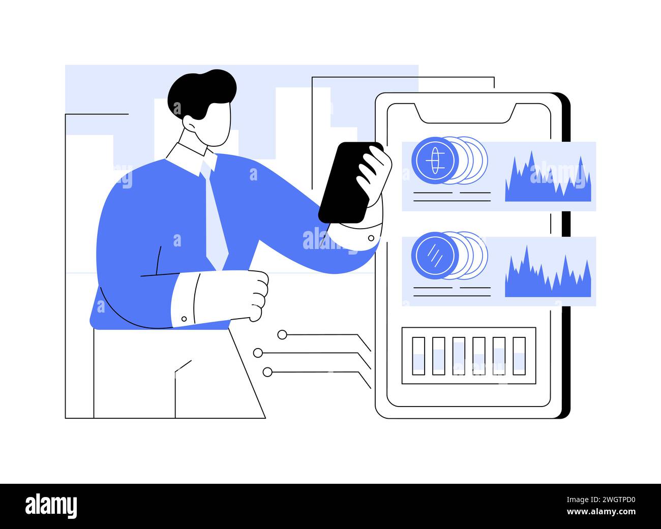 Cryptocurrency token isolated cartoon vector illustrations Stock Vector ...