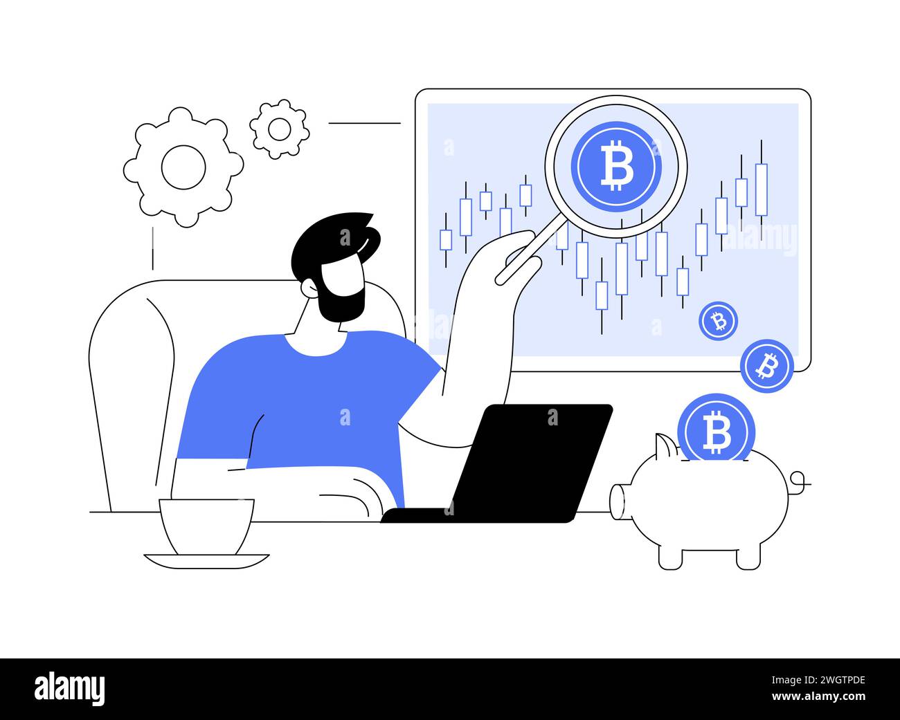 Cryptocurrency hedge funds isolated cartoon vector illustrations Stock ...