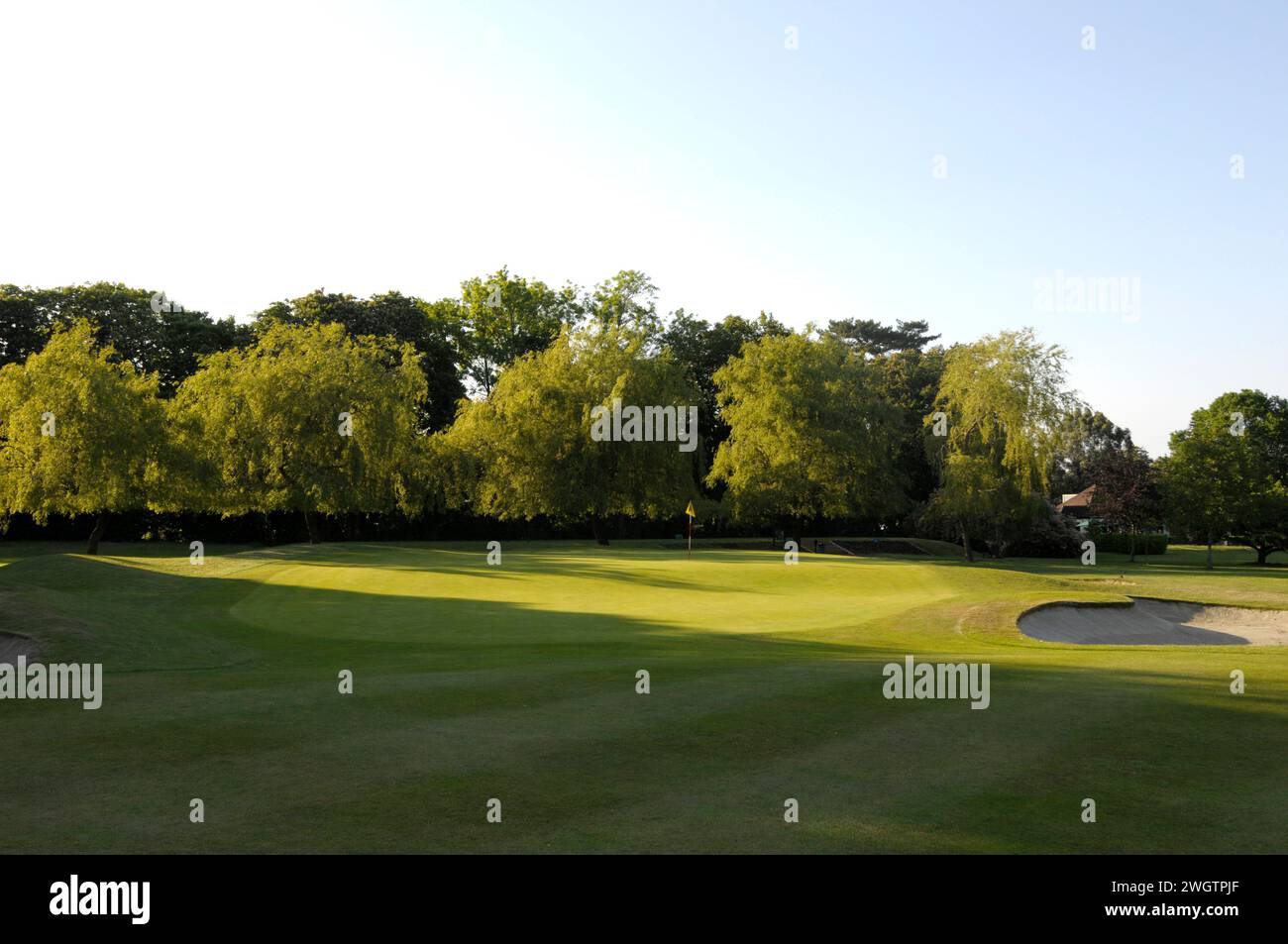 View to 2nd Green with bunkers left and right, Woodcote Park Golf Club ...
