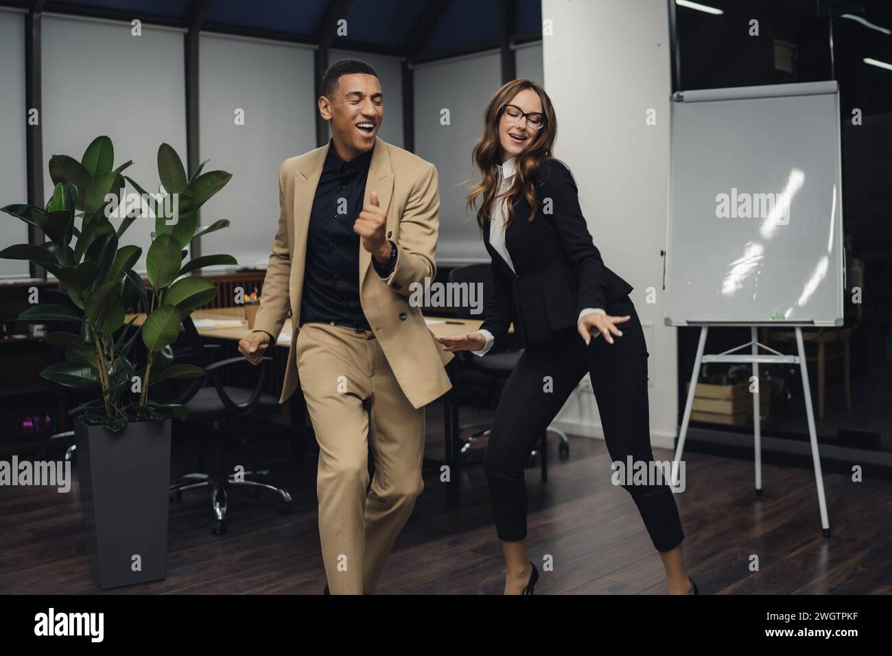 Excited diverse employees team celebrating teamwork success Stock Photo ...