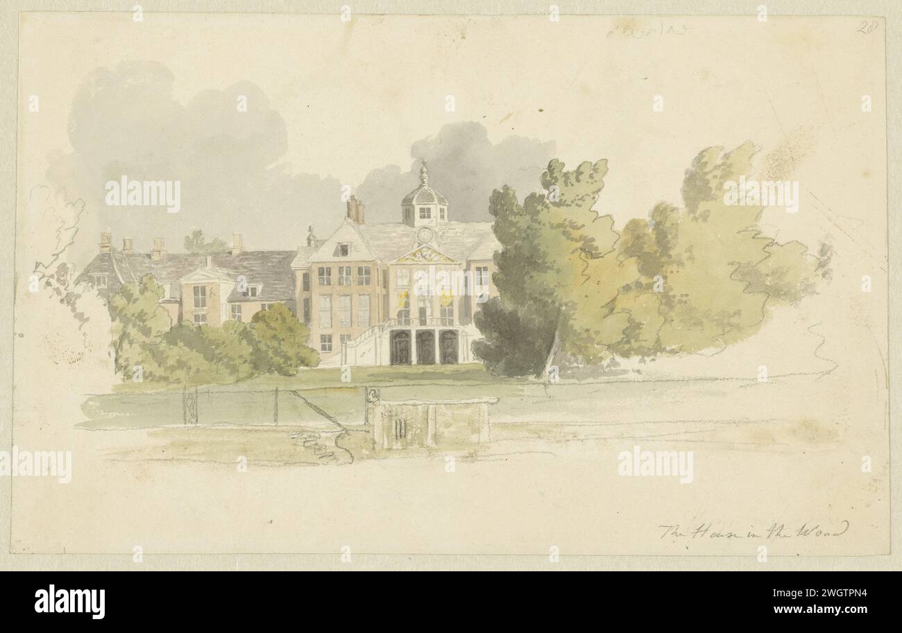 View of Huis ten Bosch, Robert Hills, 1811 - 1816 drawing paper ...