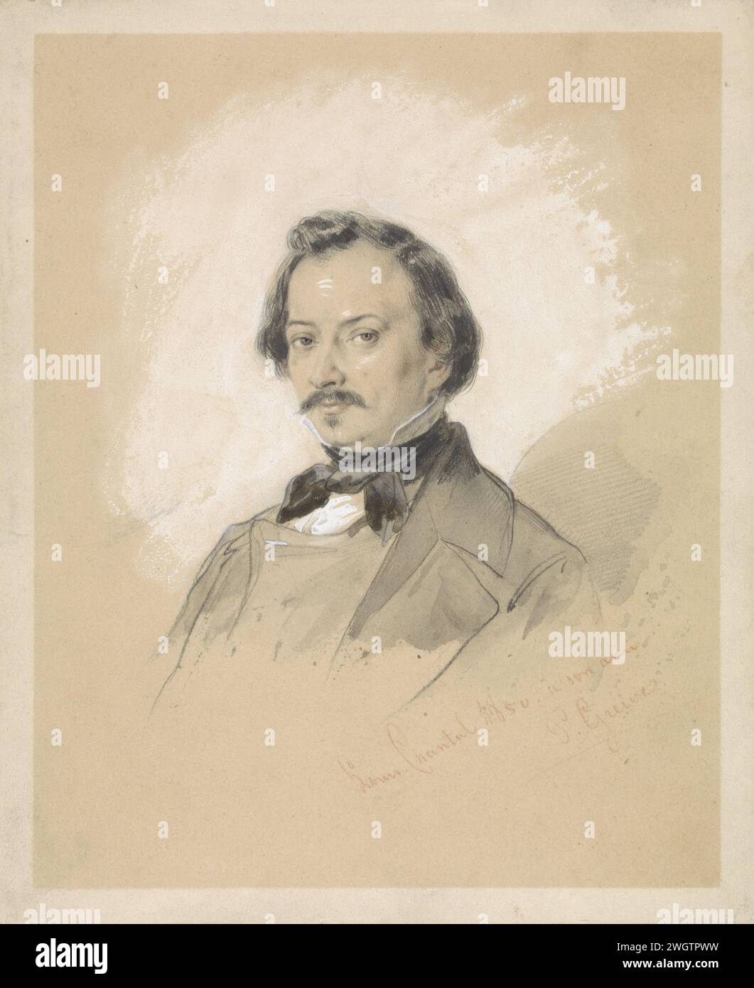 Portret Van Petrus Franciscus grind, Louis Chantal, 1861 drawing paper ...
