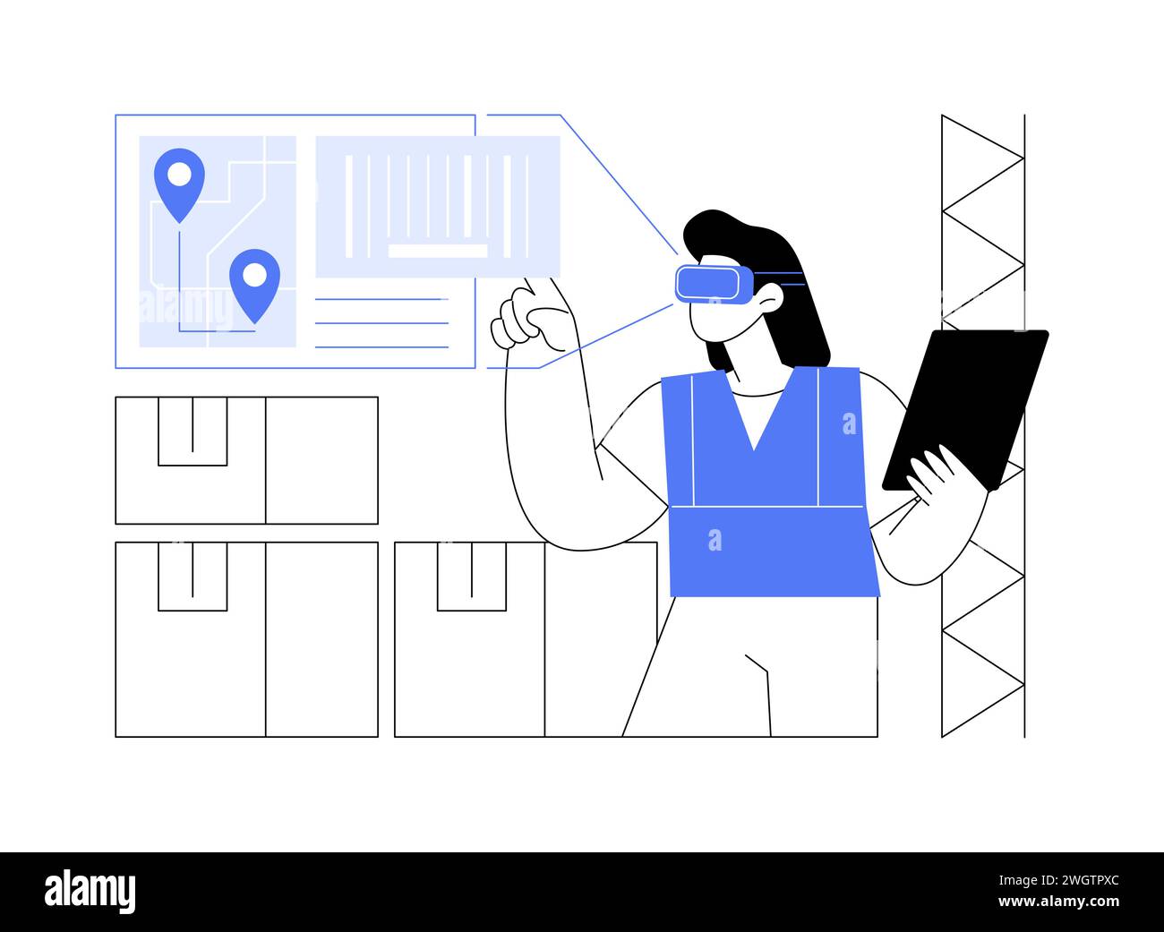 AR in business logistics isolated cartoon vector illustrations Stock ...