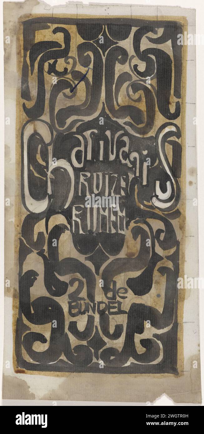 Design for book band for charivaris' Ruize -Rijmen, 2nd bundle, Carel ...