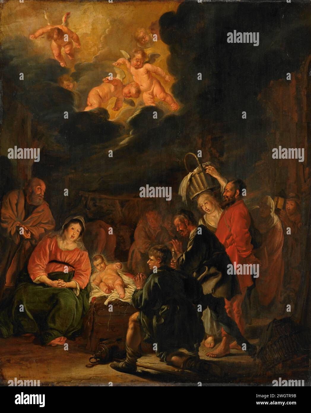 The Adoration of the Shepherds, Pieter Codde, 1645 painting The worship ...