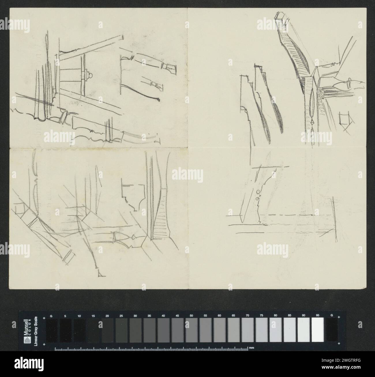 Study sheet with furniture and architecture, c. 1916 drawing Drawings ...