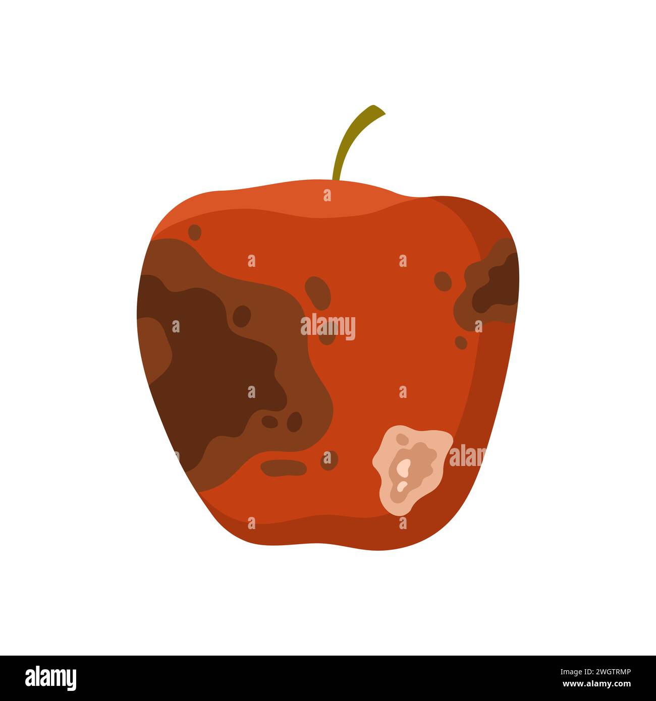 Old rotten apple fruit. Bad unhealthy food from kitchen, moldy expired ...