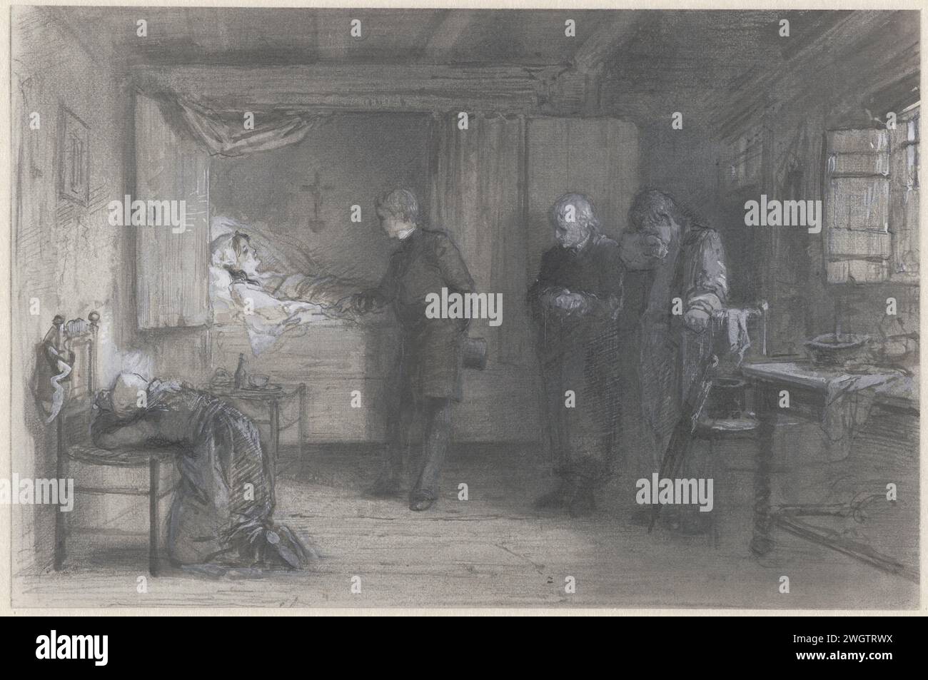 Witse at the sickbed of Barte from Doctor Lief en Leed, Ferdinand Carl ...