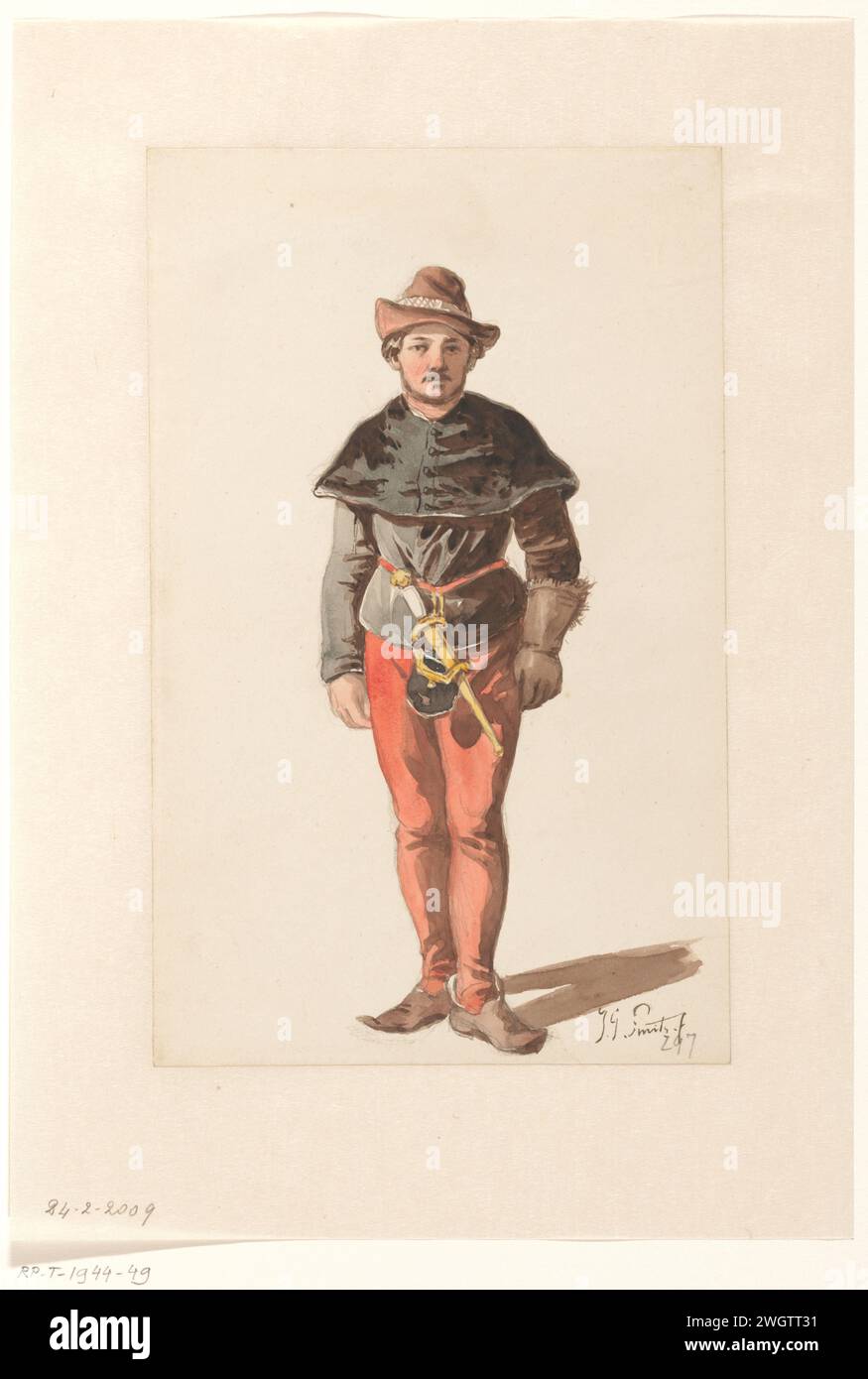 Standing Lansknecht in Burgundian costume, from Before, Jan Gerard ...