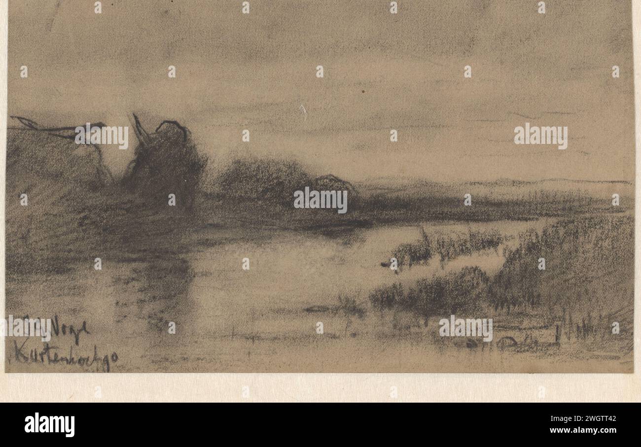 Landscape with Water in Kortenhoef, Johannes Gijsbert Vogel, 1890 ...