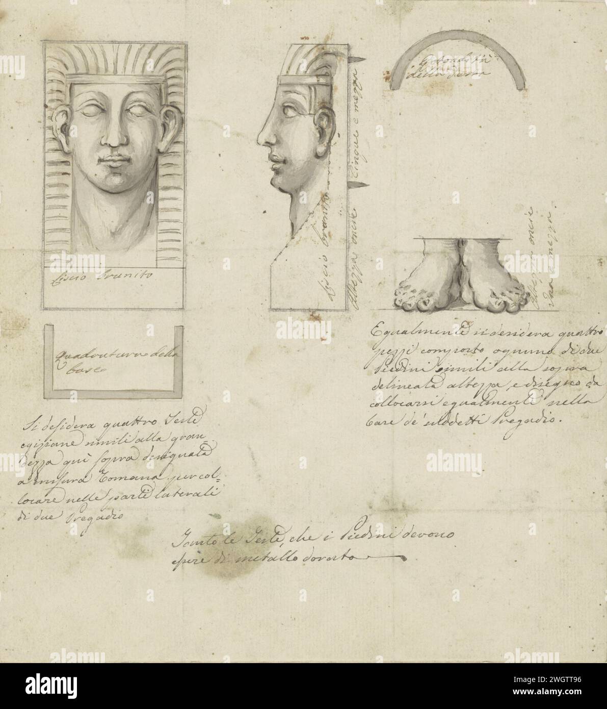 Design for furniture fittings, c. 1800 - c. 1820 Design for furniture ...