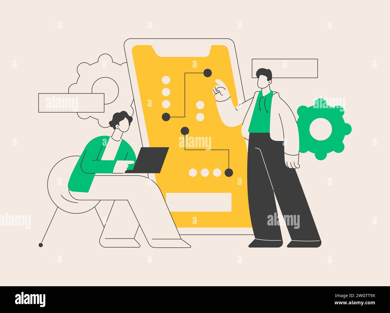 Mobile app development courses abstract concept vector illustration ...