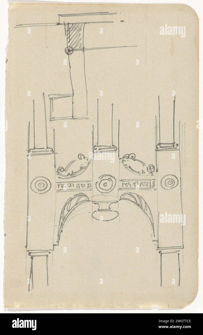 Sketch of the chassis of a table, Gerrit Willem Dijsselhof, 1876 - 1924 ...