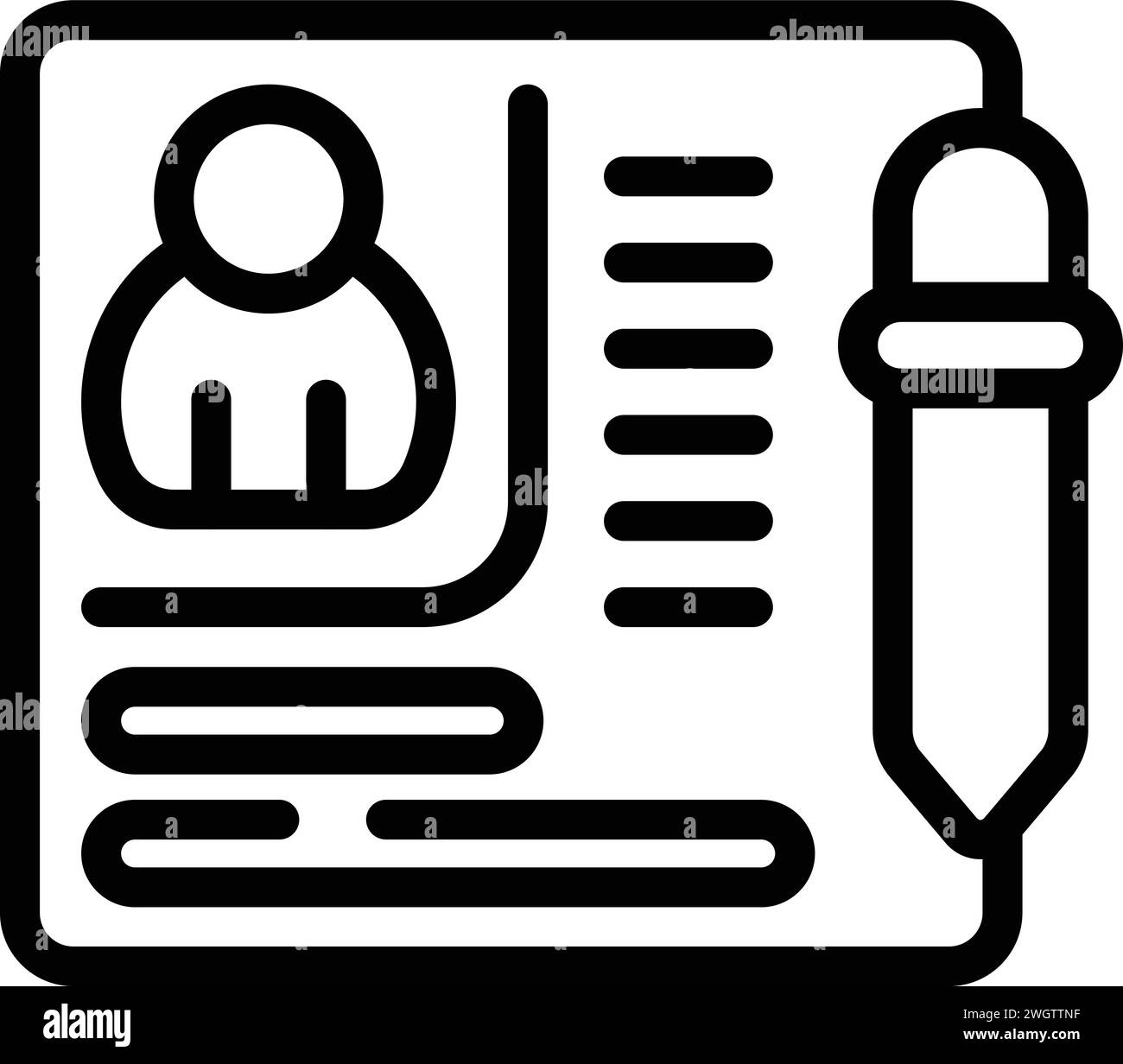 Business cv manager icon outline vector. Online video call. Paper doc ...