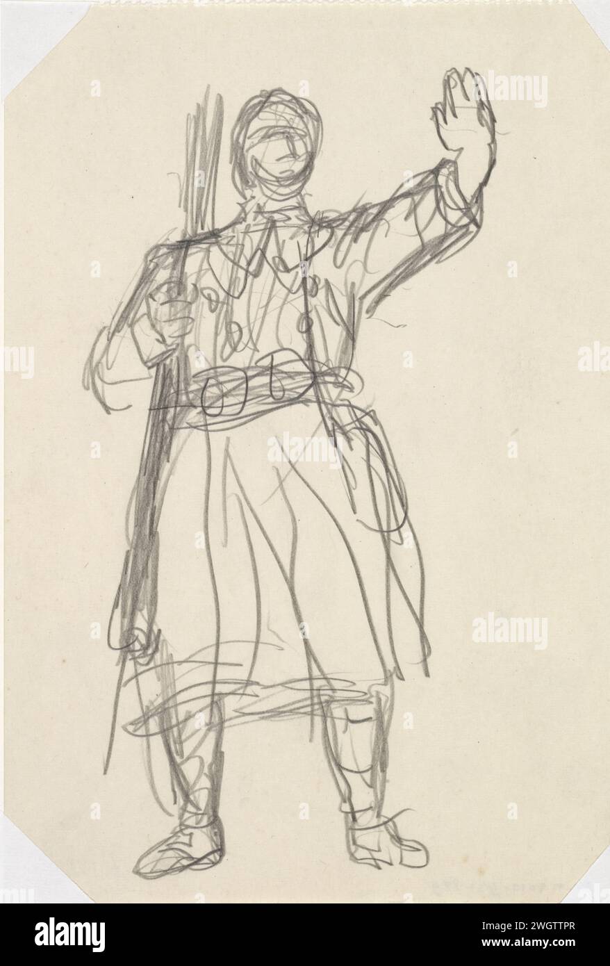 Design sketch poster for propaganda art protection in the army, sketch ...