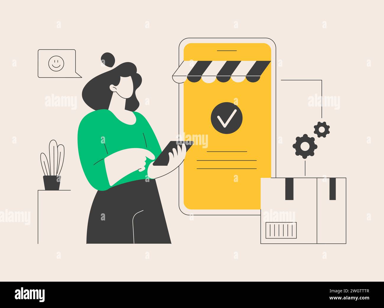 Order processed abstract concept vector illustration Stock Vector Image ...