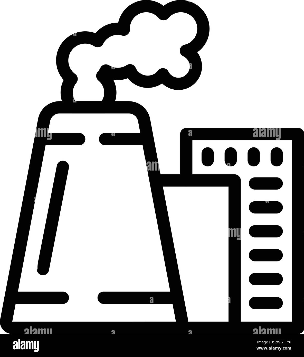 Working nuclear plant icon outline vector. Ecology solar. Burn reactor ...
