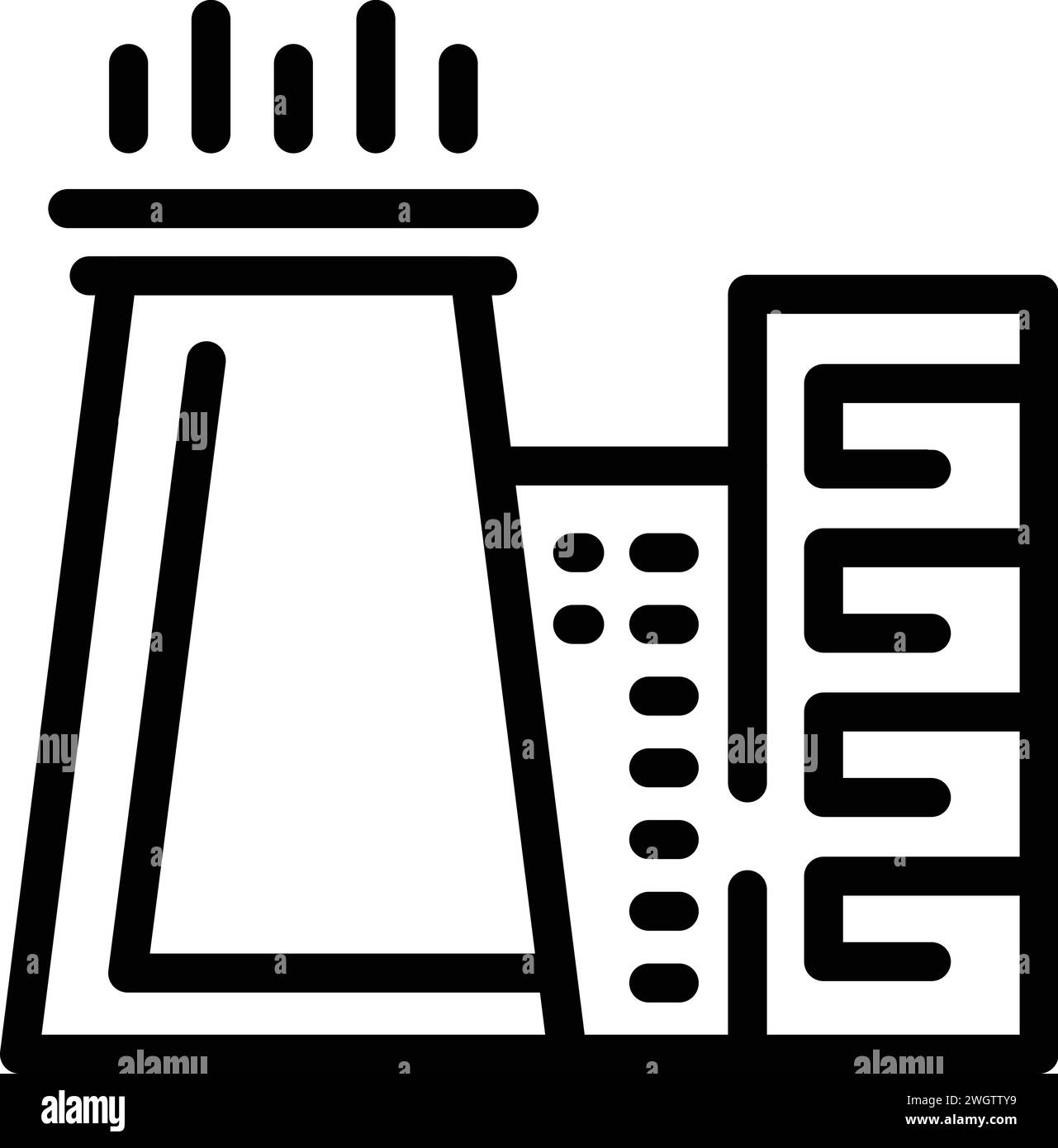 Natural clean energy icon outline vector. Nuclear plant. Generator ...